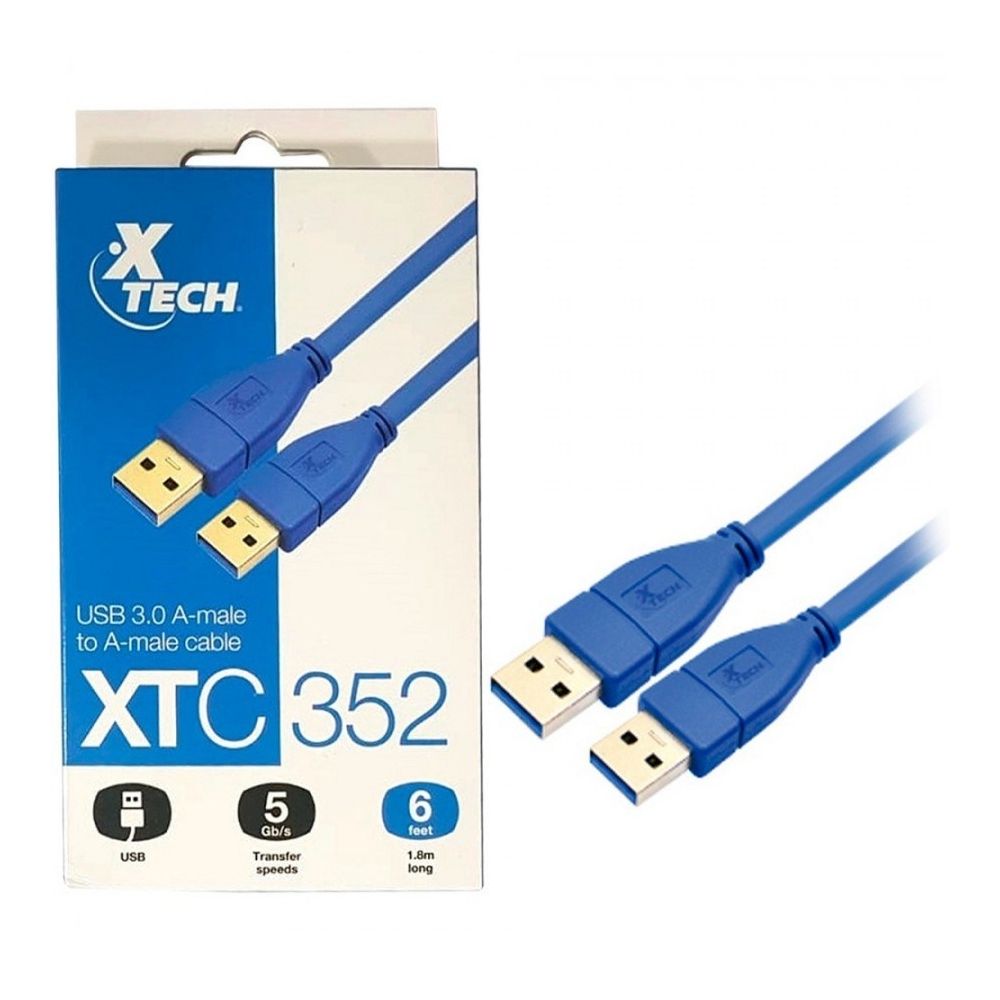 Cable Xtech Usb 3.0 Macho A Macho Xtc-352 Color Azul Favorito